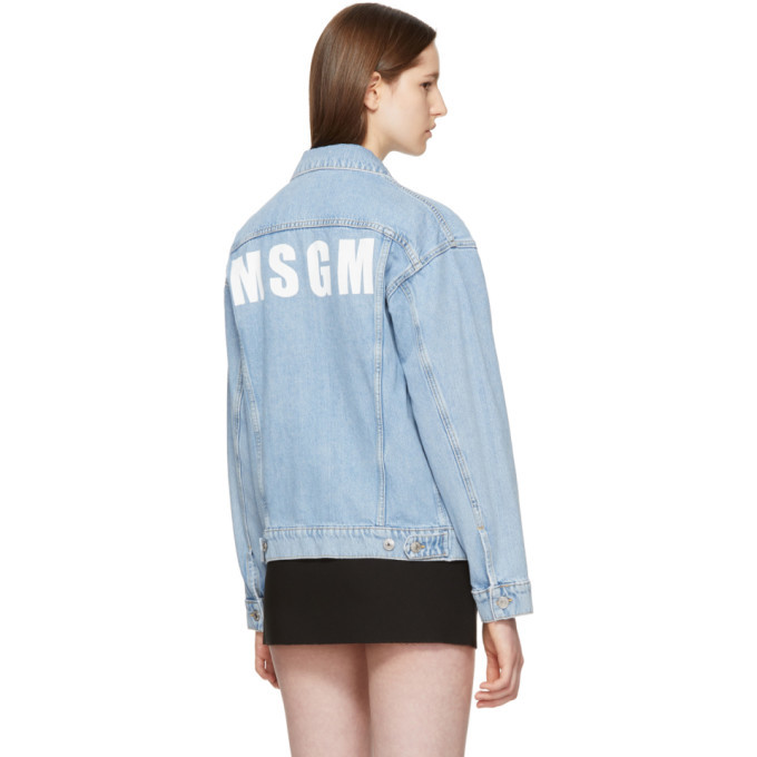 MSGM Blue Stamped Denim Jacket MSGM