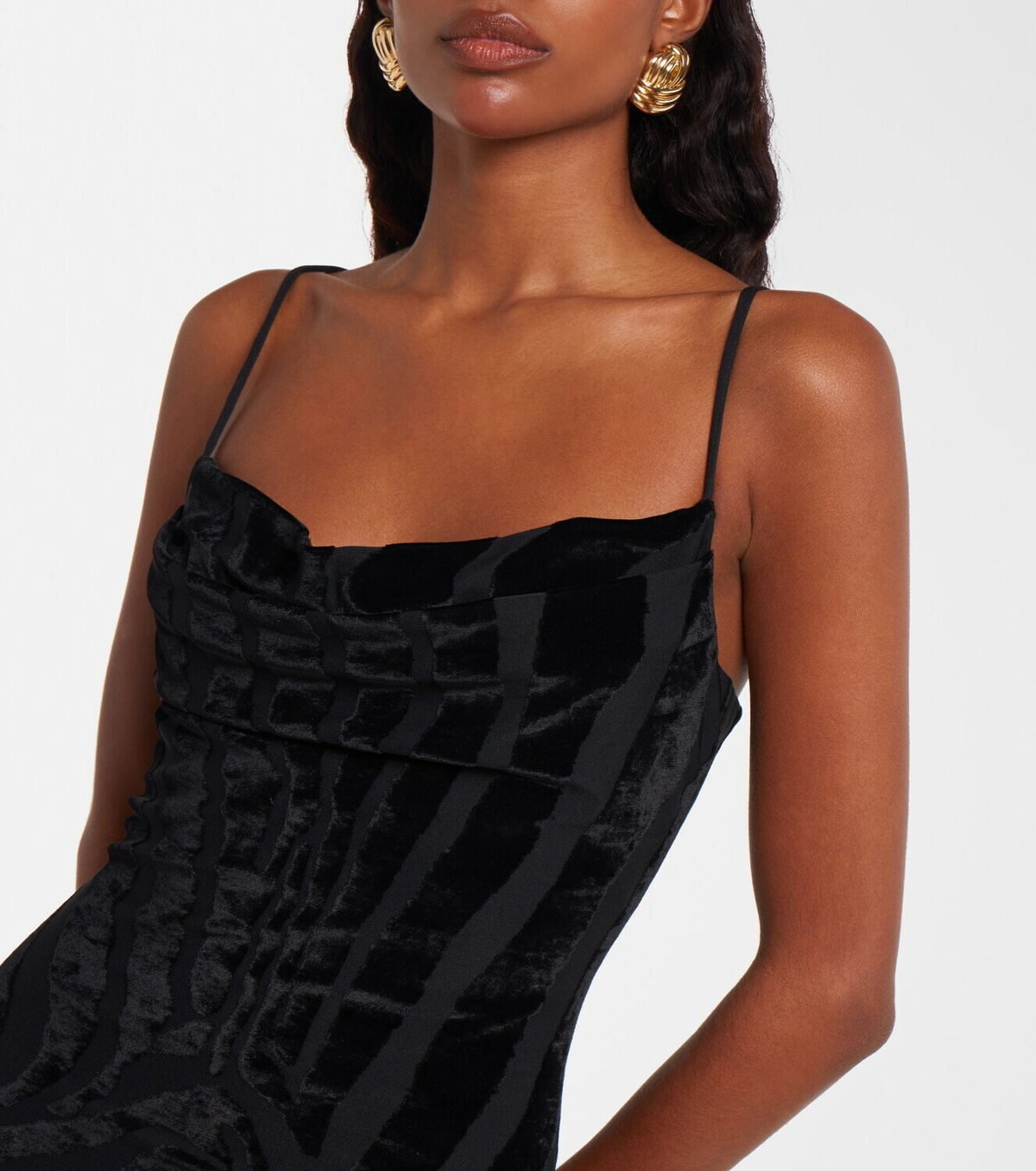 Balmain Zebra-print velvet maxi dress Balmain
