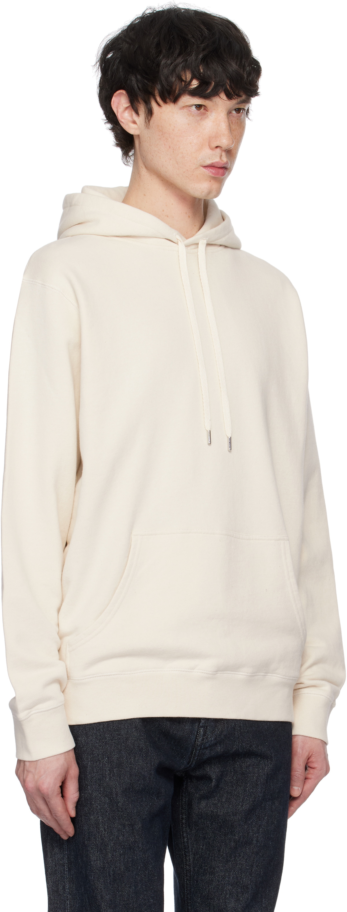Sunspel Beige Loopback Hoodie Sunspel
