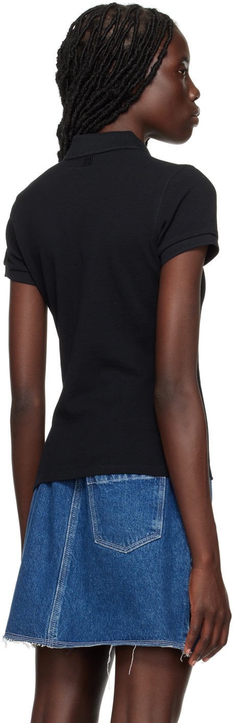 AMI Paris Black Ami de Cœur Polo AMI