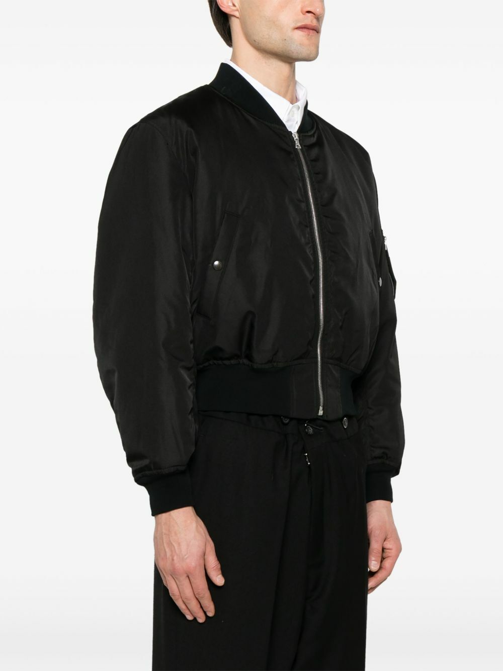 Auralee Black Silk Bomber Jacket Auralee
