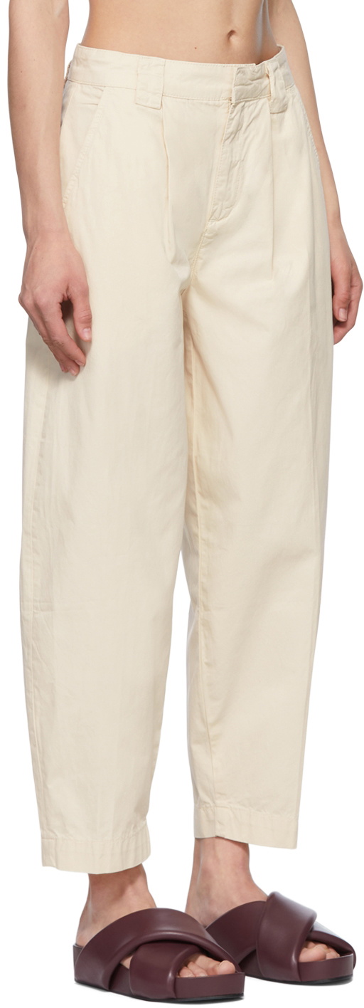 Frame Off-White Cotton Trousers Frame Denim