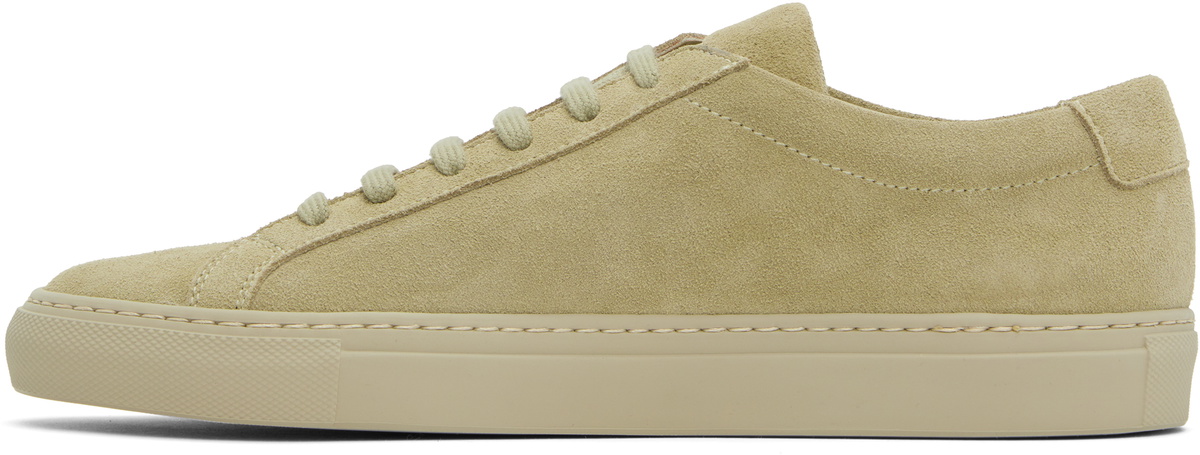 Common Projects Beige Achilles Tonal Suede Sneakers Common Projects