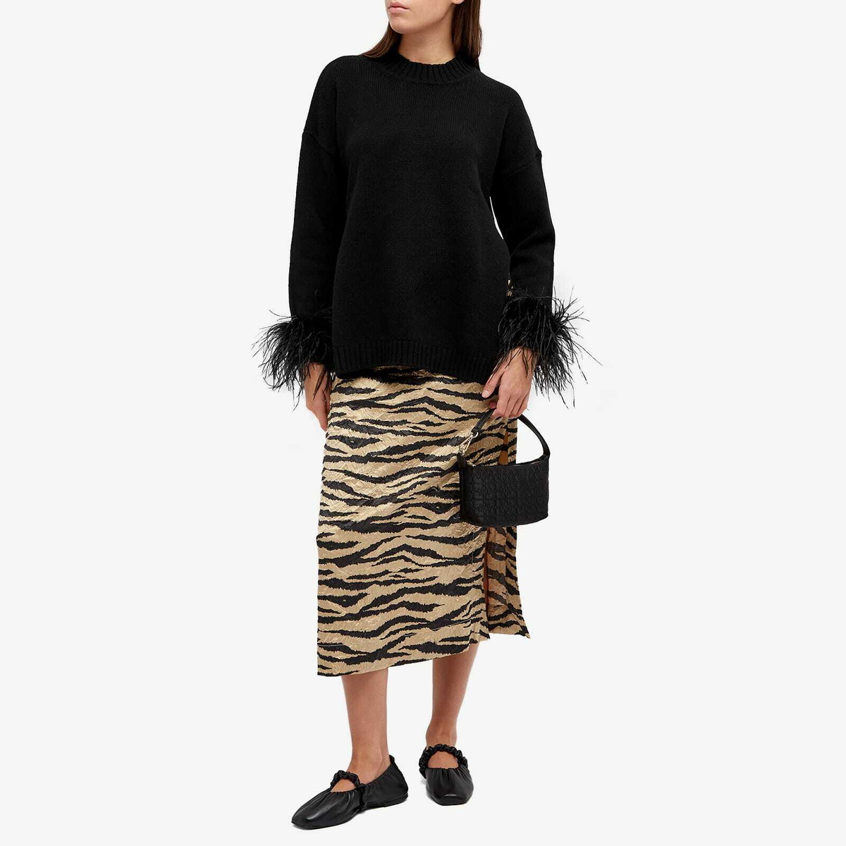 Sleeper Women's Agatha Wool Sweater in Black Sleeper