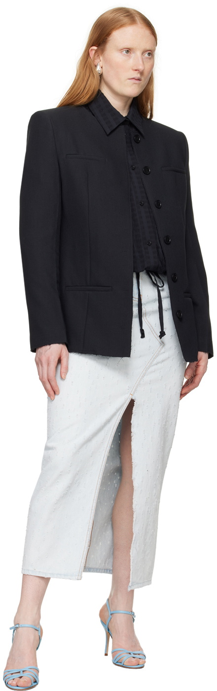 MSGM Black Drawstring Shirt MSGM