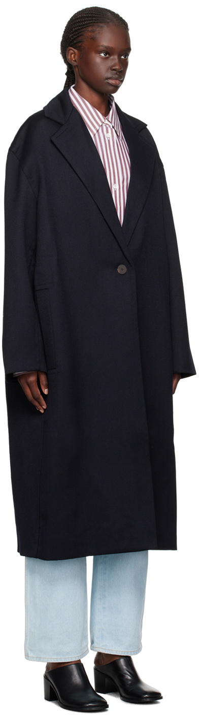 Studio Nicholson Navy Tyer Coat Studio Nicholson