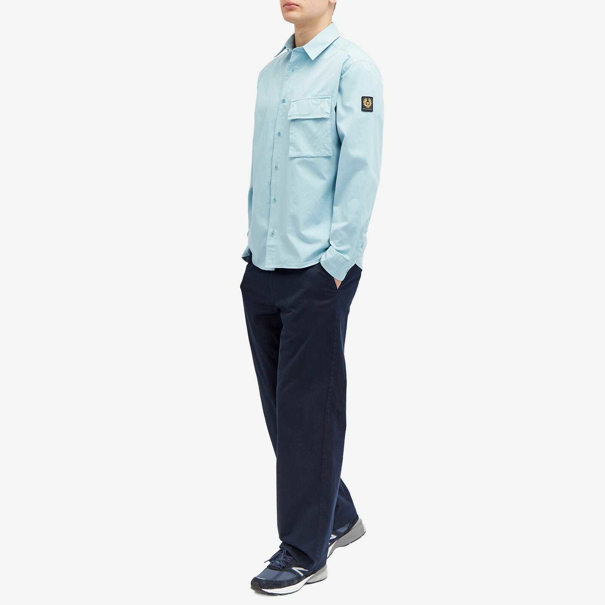 Belstaff Men's Scale Garment Dyed Shirt in Skyline Blue Belstaff