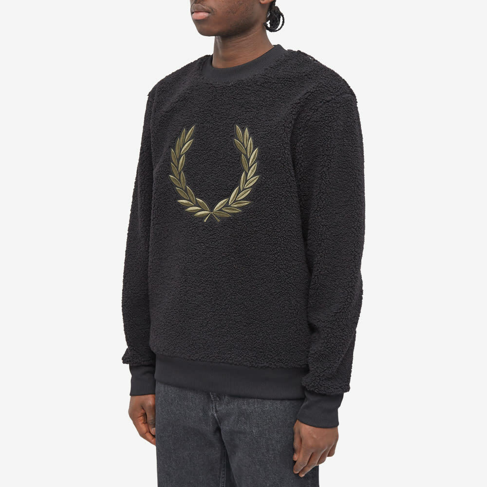Fred Perry Authentic Men's Borg Fleece Crew Sweat in Black Fred Perry ...