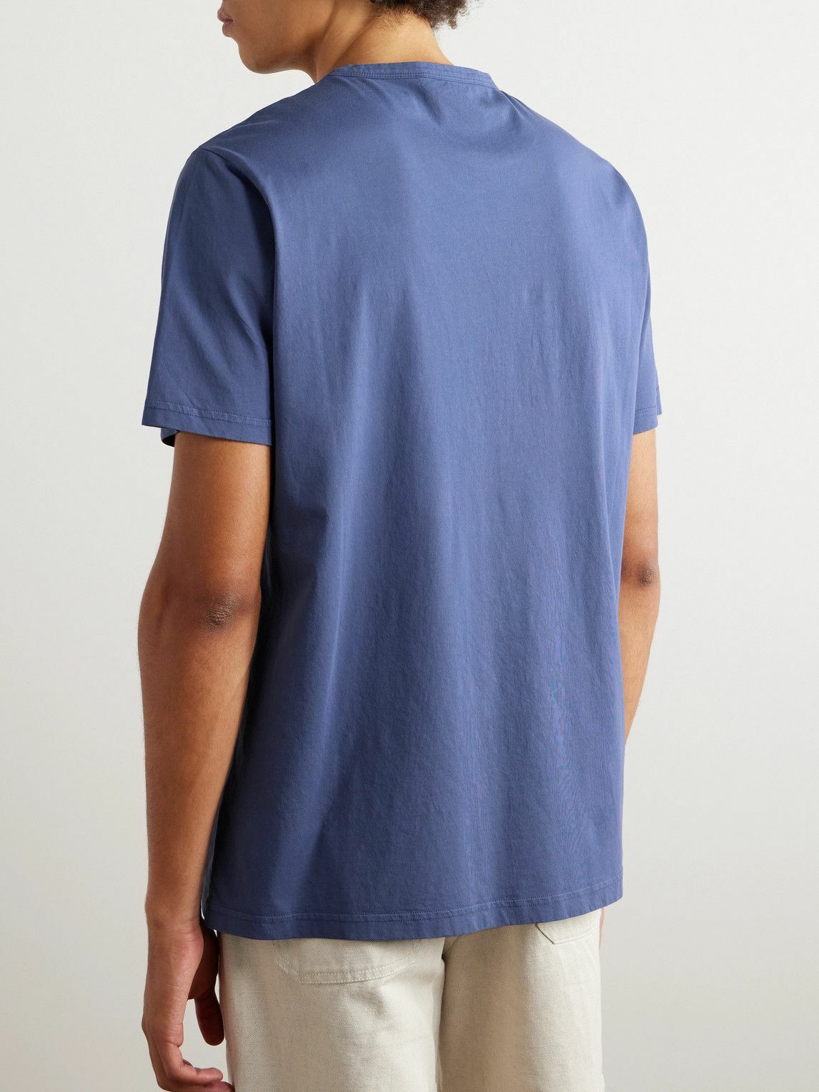 Mr P. - Garment-Dyed Cotton-Jersey T-Shirt - Blue Mr P.