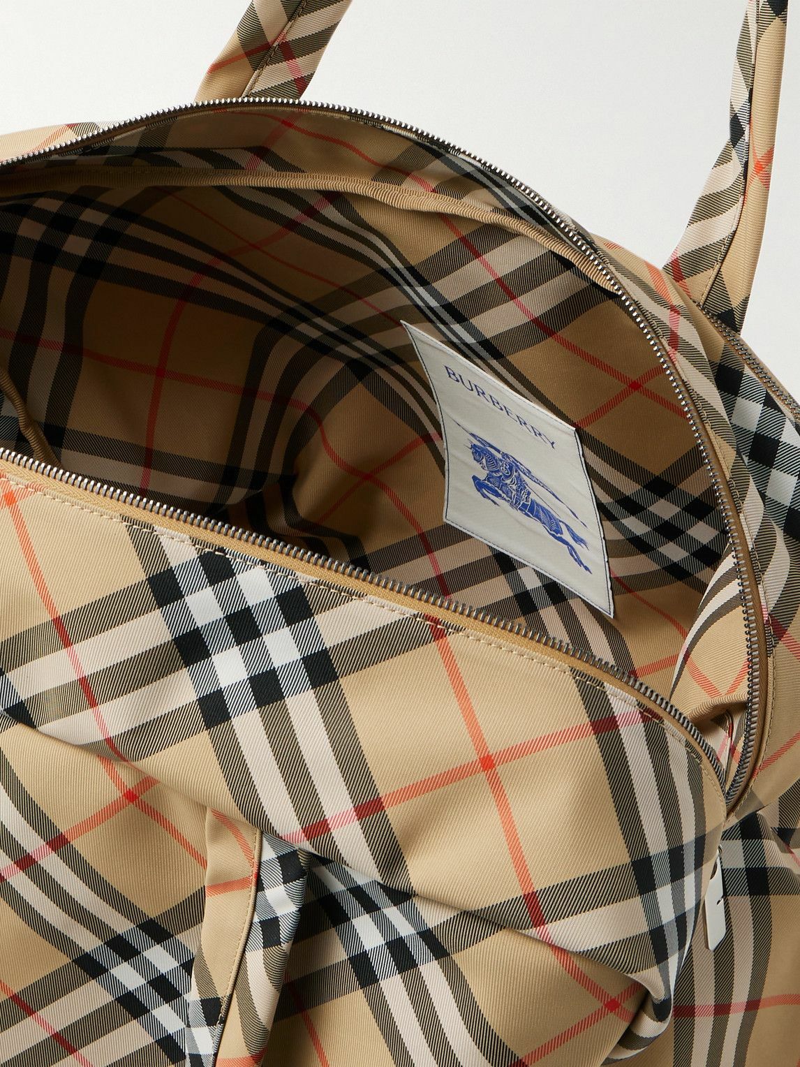 Burberry - Logo-Appliquéd Checked Canvas Duffle Bag Burberry