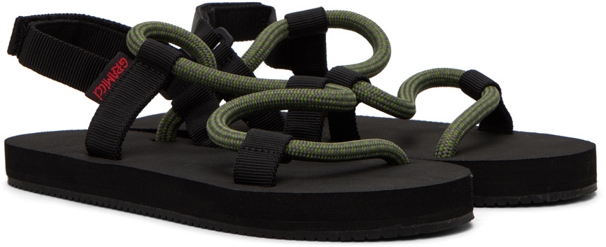 Gramicci Green & Black Rope Sandals Gramicci
