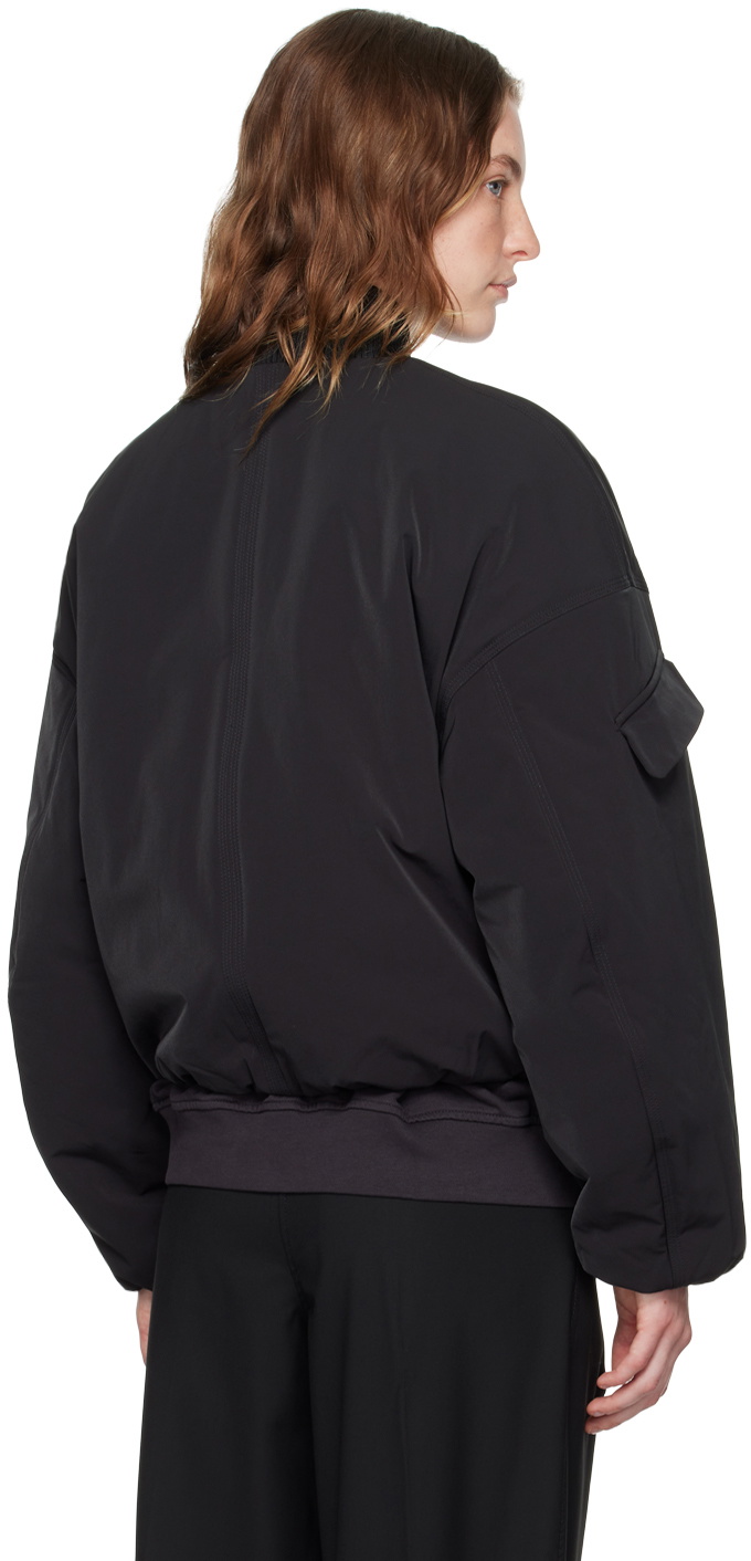 GANNI Black Oversized Bomber Jacket GANNI