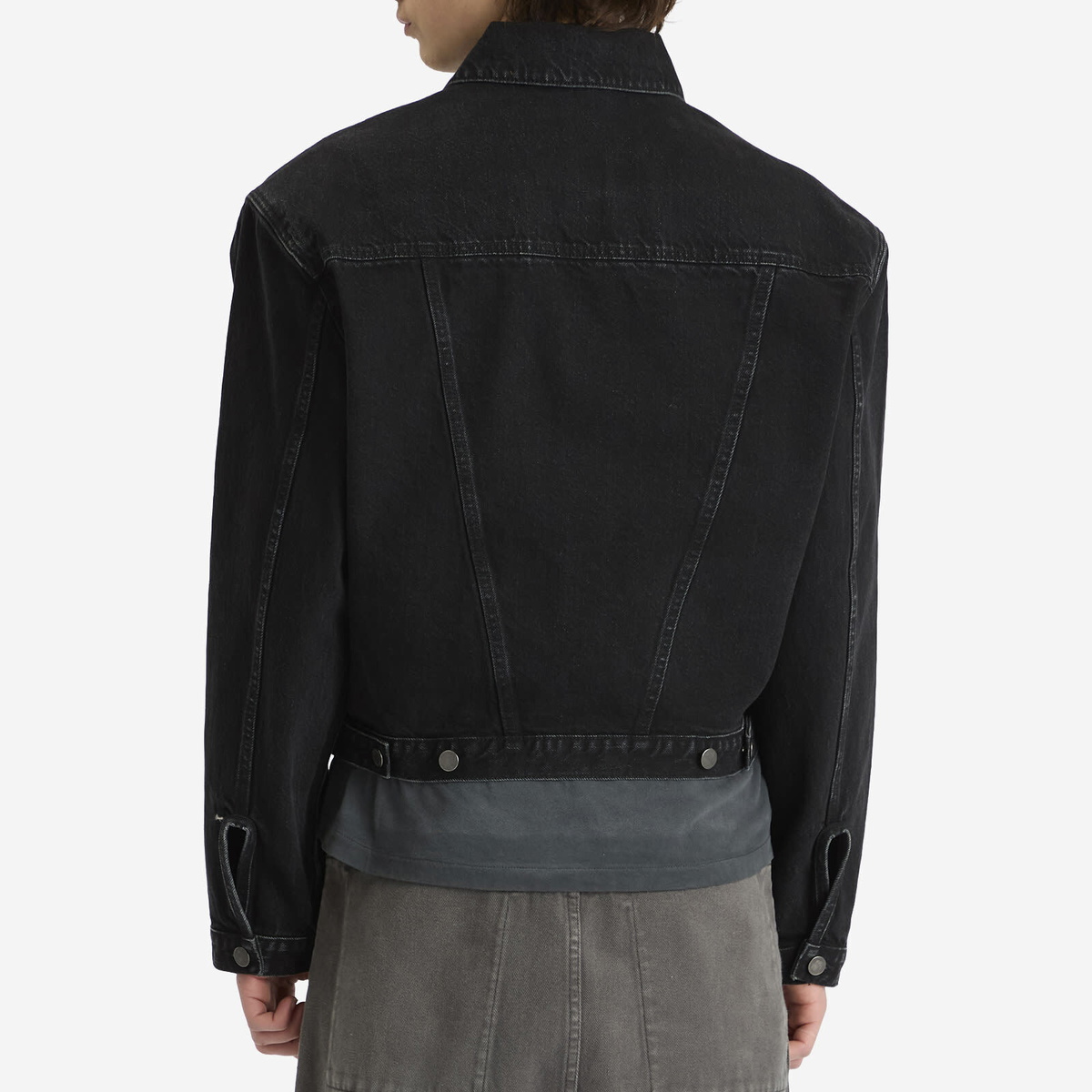 Entire Studios Men's Shrunken Denim Jacket in Magnetite Entire Studios