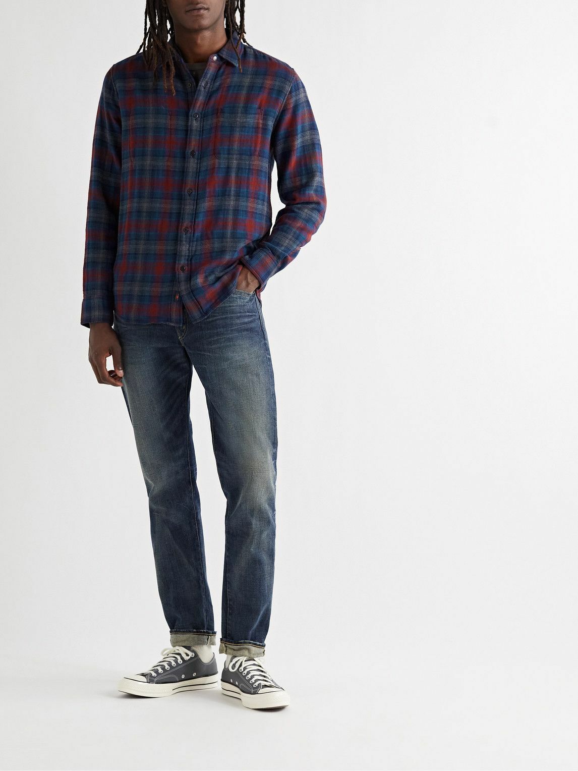 Faherty - Reversible Checked Cotton Shirt - Blue Faherty