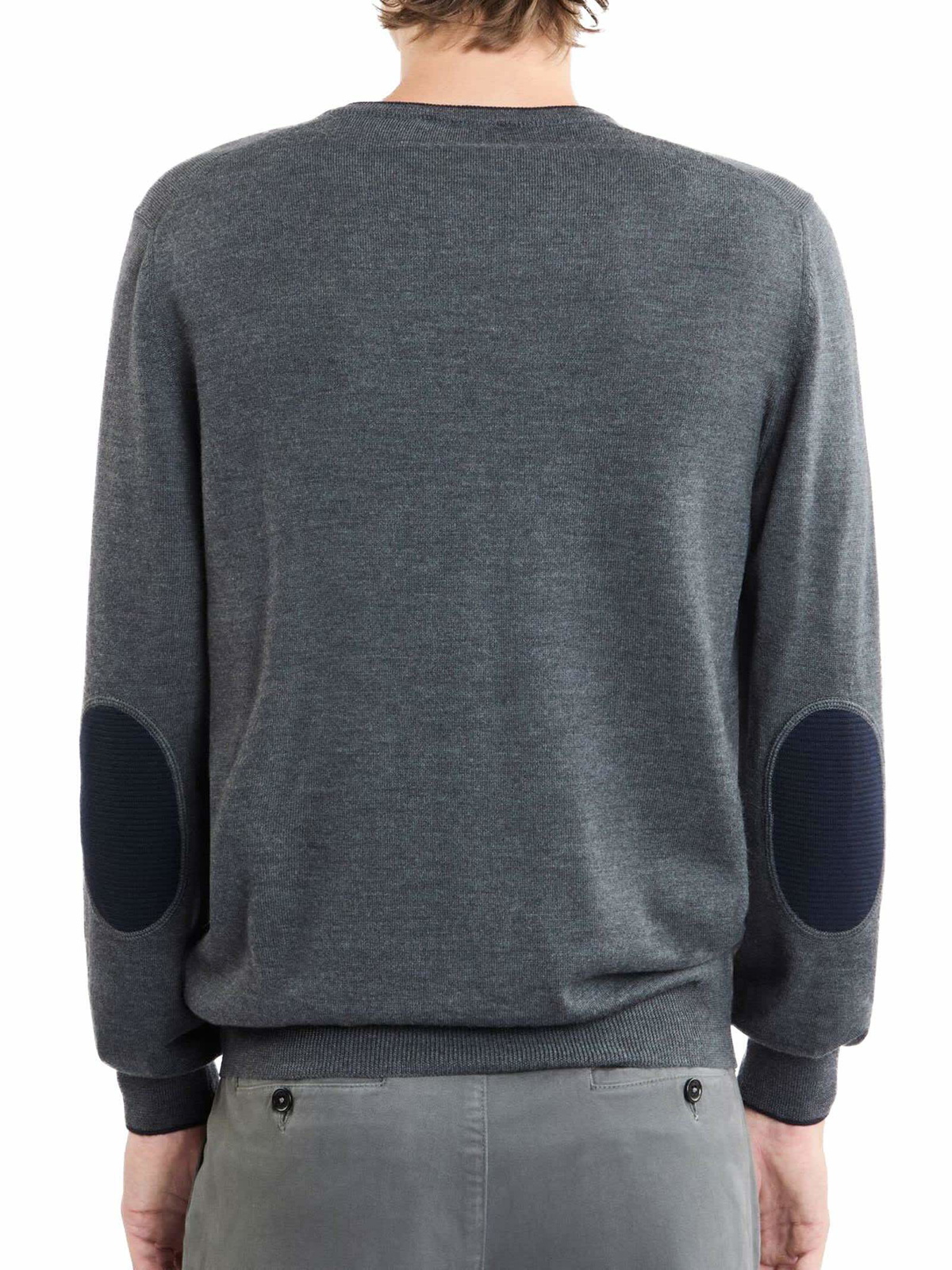 Fay Jumper In Grey Shaved Wool Knit Fay