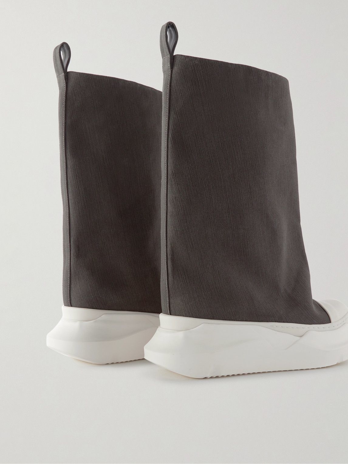 Rick Owens - Fogachine Coated-Denim and Rubber High-Top Sneakers - Gray ...