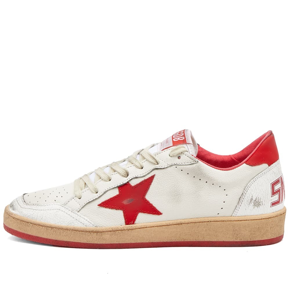 Golden Goose Women's Ball Star Leather Sneakers in White/Strawberry Red ...