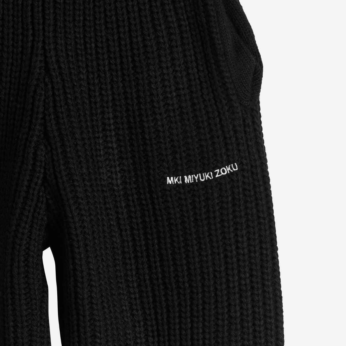 MKI Men's Chunky Rib Knit Wide Leg Joggers in Black MKI Miyuki-Zoku
