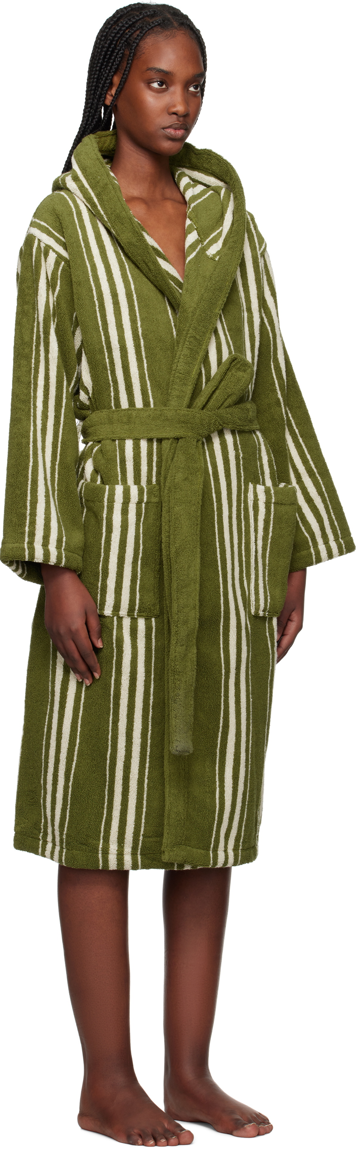 Autumn Sonata Green Striped Bathrobe