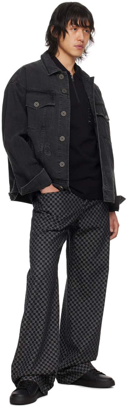 Balmain Black Half-Zip Polo Balmain