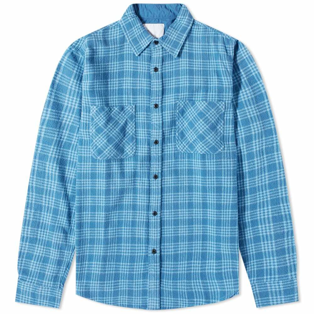 Adsum Men's No Flap Flannel Workshirt in Relax Blue Adsum