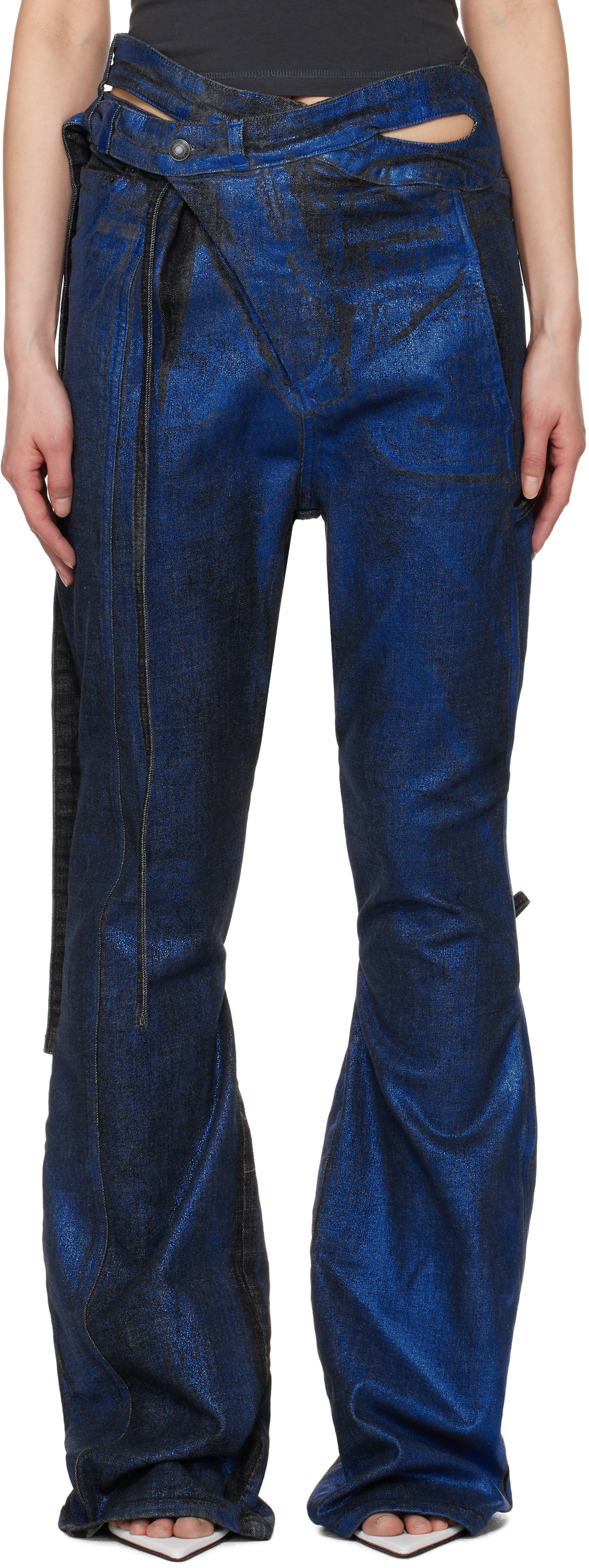 Ottolinger SSENSE Exclusive Black & Blue Signature Wrap Jeans Ottolinger