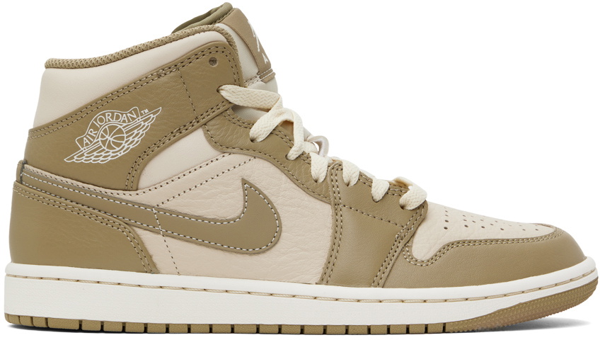 Nike Jordan Brown & Beige Air Jordan 1 Mid Sneakers Nike Jordan Brand