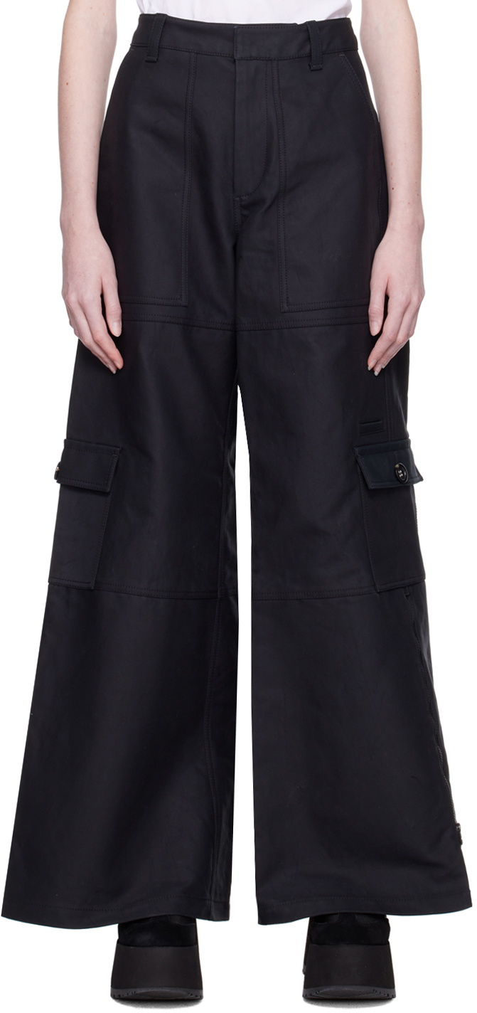 Marc Jacobs Black 'The Wide Leg' Cargo Pants Marc Jacobs