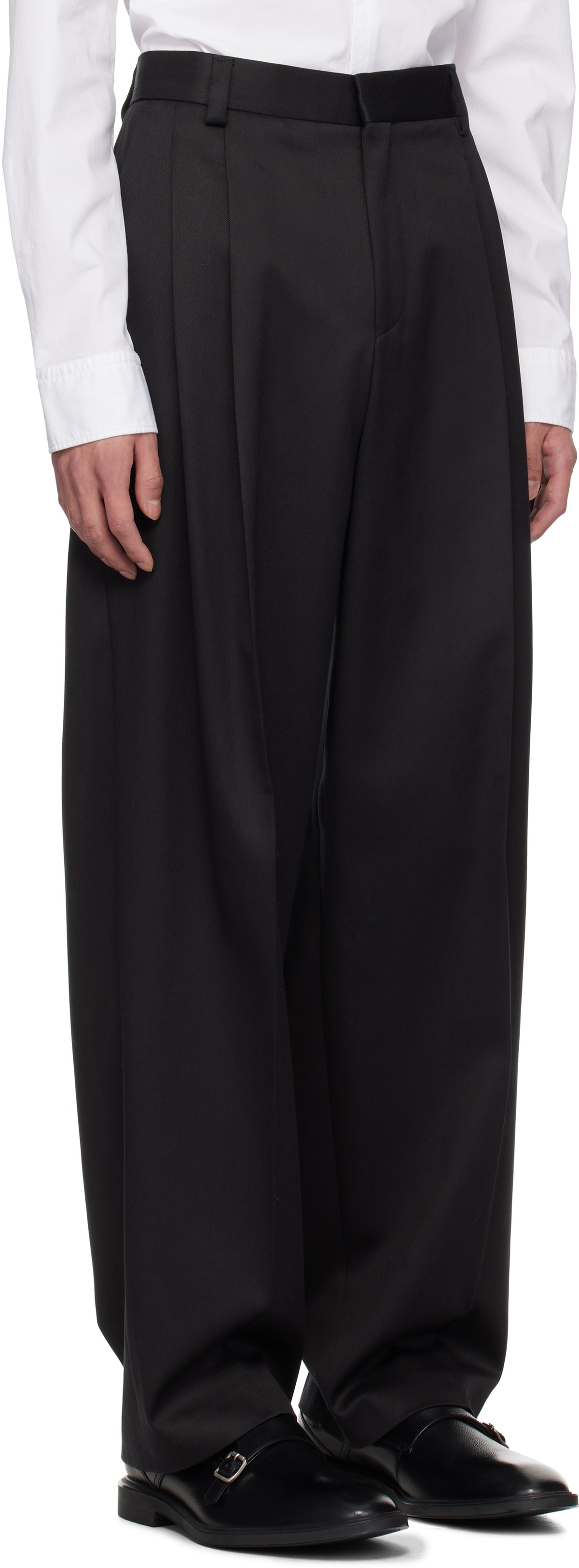 Hugo Black Modern-Fit Front Pleat Trousers Hugo Boss