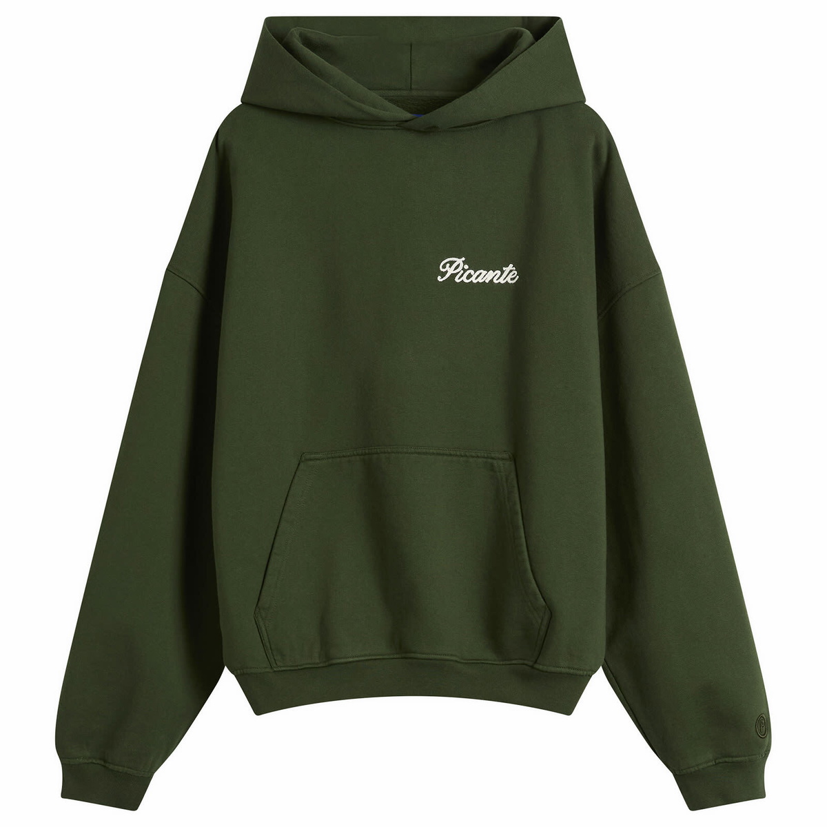 Picante Men's Tailor Chain-Stitch Hoodie in Kombu Green Picante