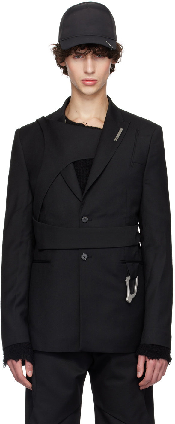 HELIOT EMIL Black Integrated Harness Blazer Heliot Emil