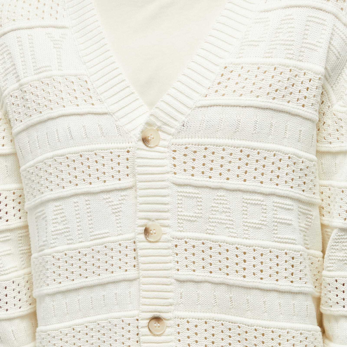 Daily Paper Men's Rajih Knitted Cardigan in Off-White Daily Paper
