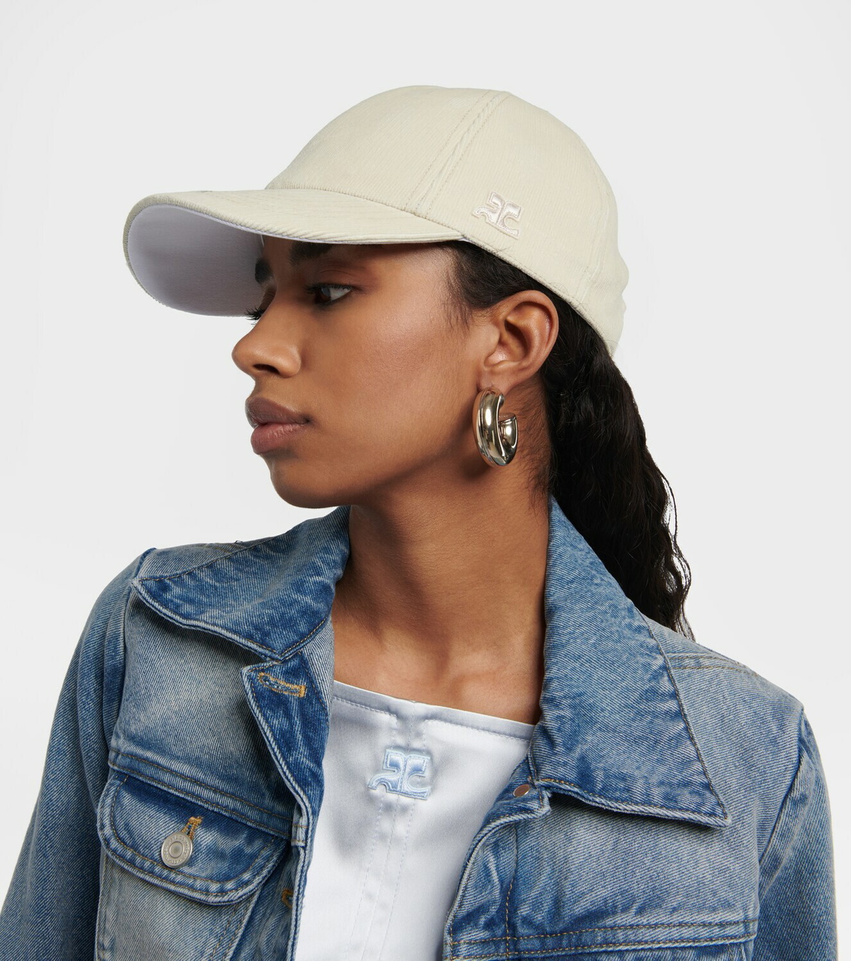 Courreges - Embroidered cotton cap Courreges