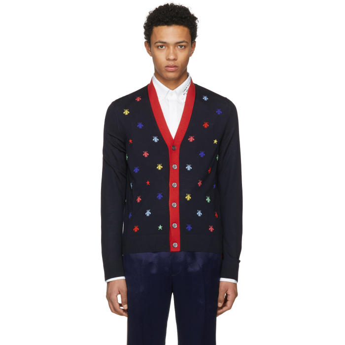 Gucci Navy Insect Cardigan Gucci