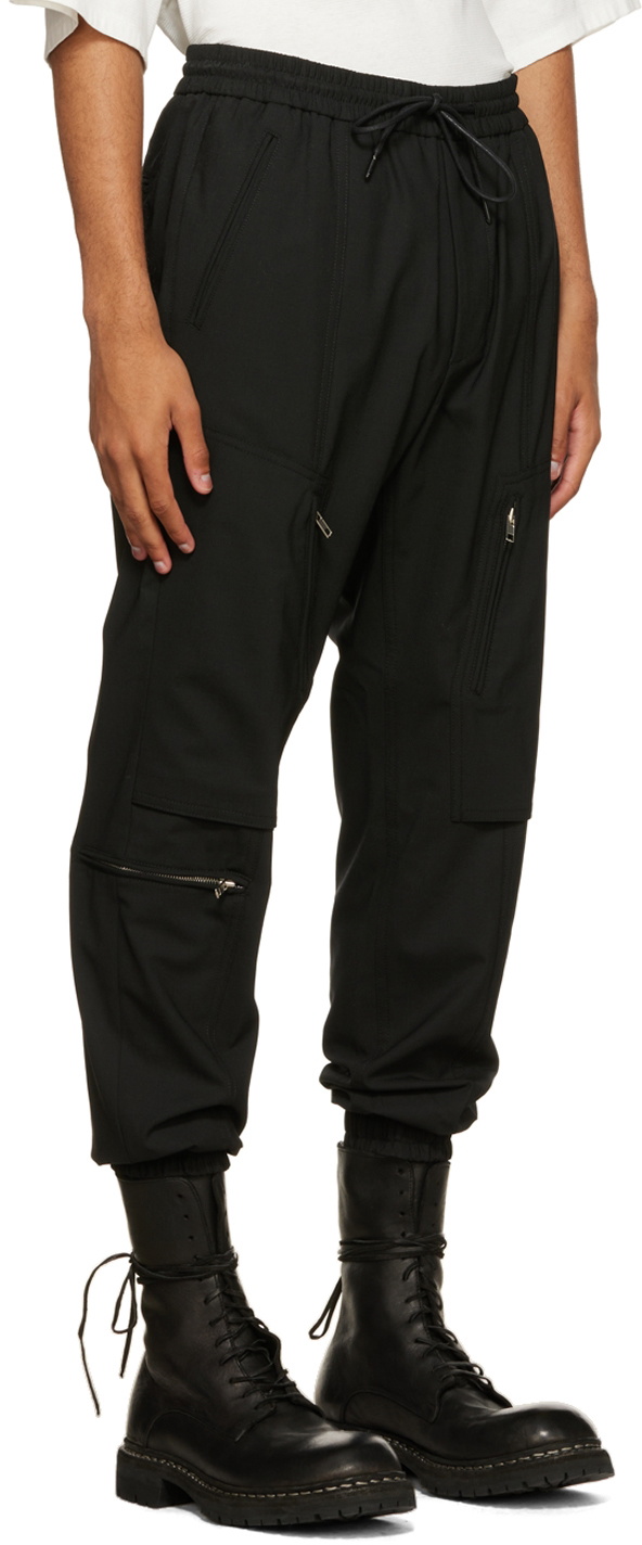 Juun.J Black Polyester Lounge Pants Juun.J