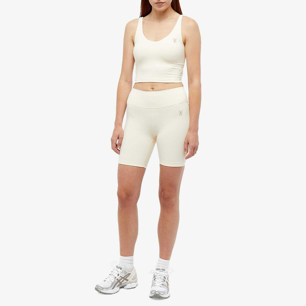 Sporty & Rich Women's Runner Sports Bra in Cream/Black Sporty & Rich