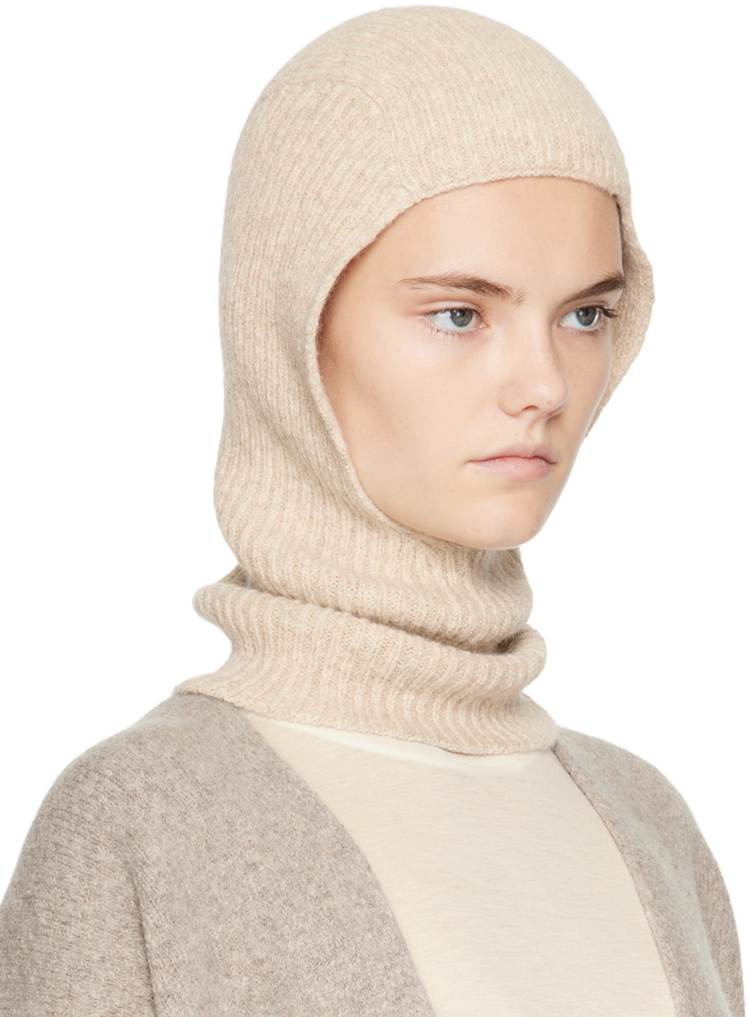 Lauren Manoogian Beige Soft Rib Balaclava Lauren Manoogian