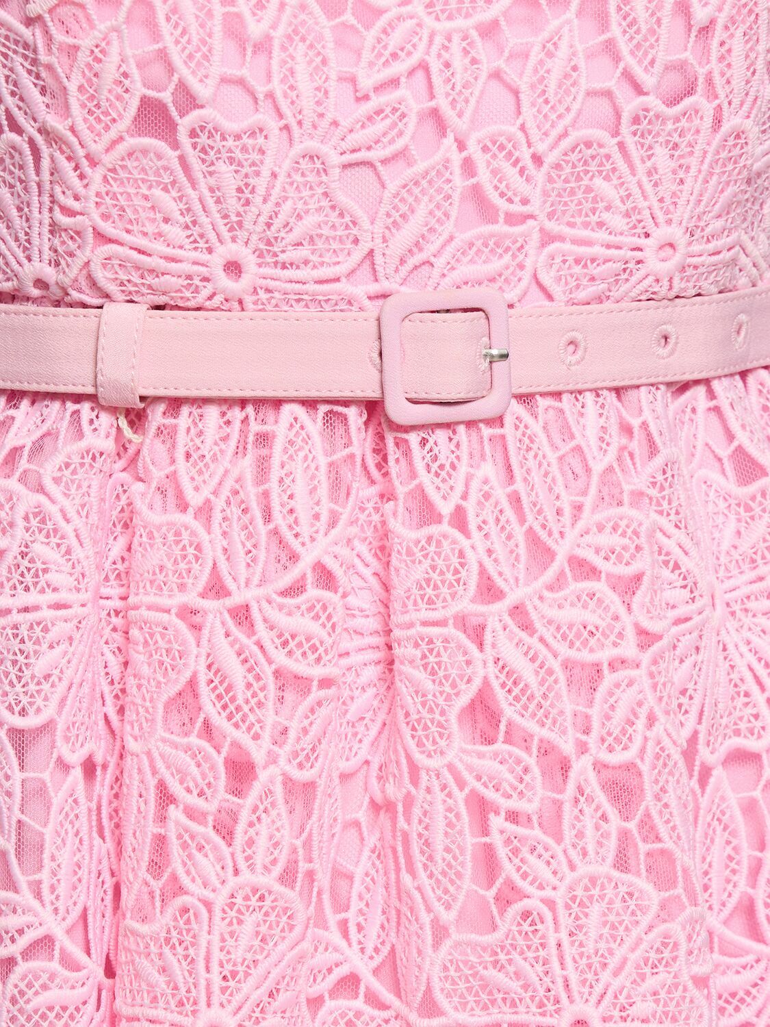 SELF-PORTRAIT - Short Sleeve Lace Mini Dress Self-Portrait