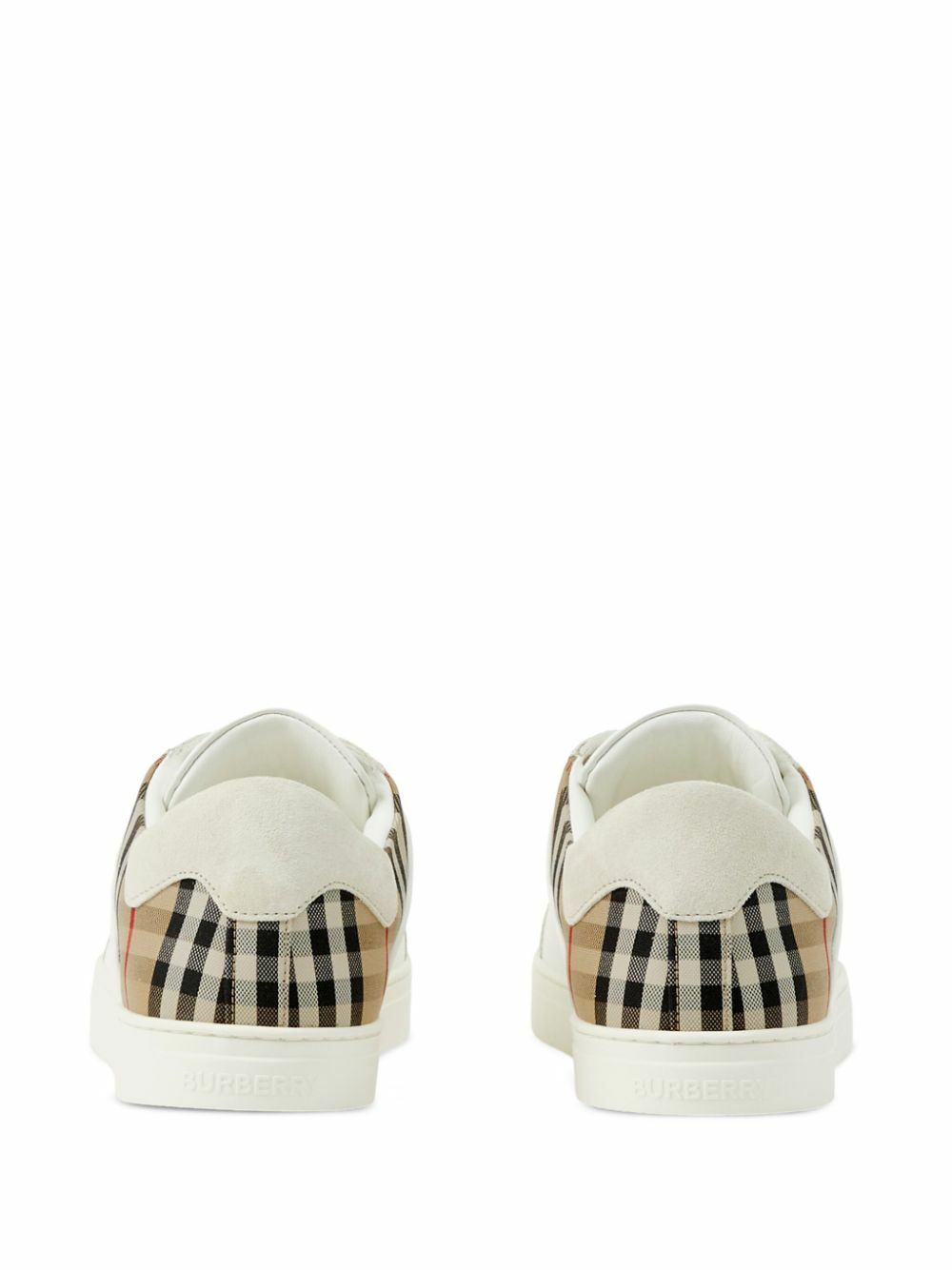 BURBERRY - Check And Leather Sneakers Burberry