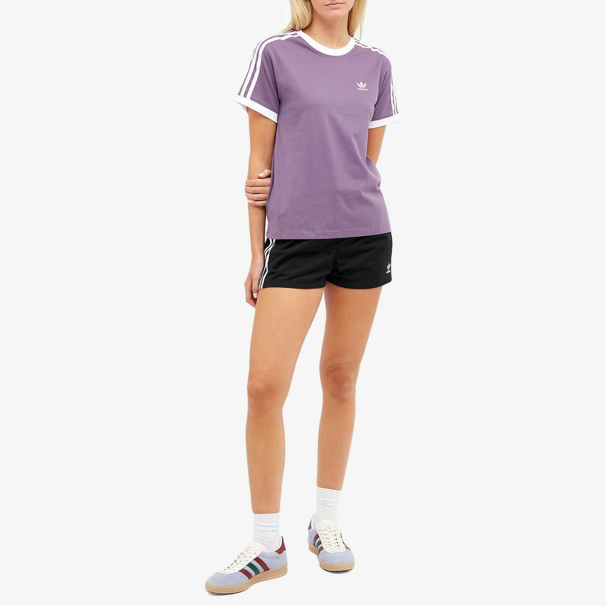 Adidas Women's 3 Stripes T-Shirt in Shadow Violet adidas