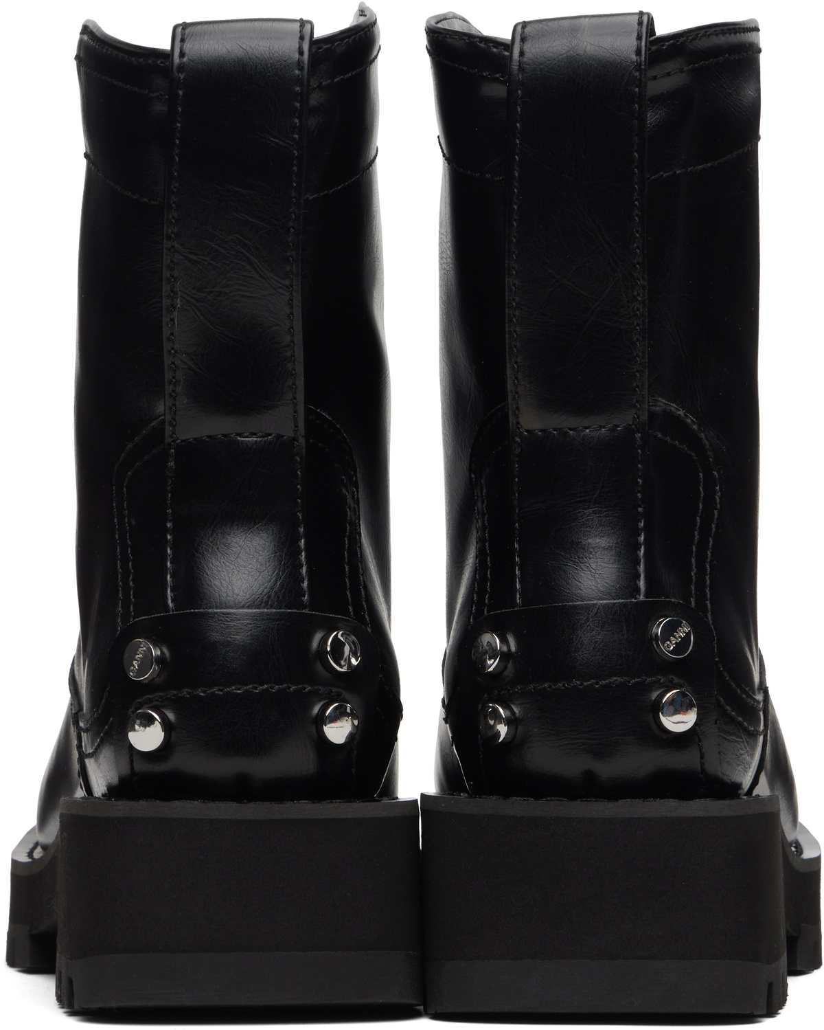 GANNI Black Low Black Oleatex Boots GANNI