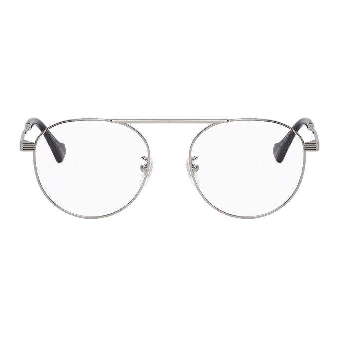 Gucci Silver Aviator Glasses Gucci