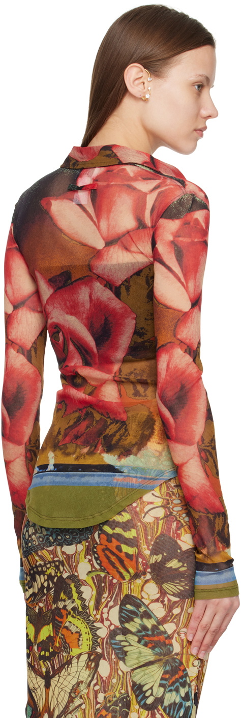 Jean Paul Gaultier Red & Green Roses Shirt Jean Paul Gaultier