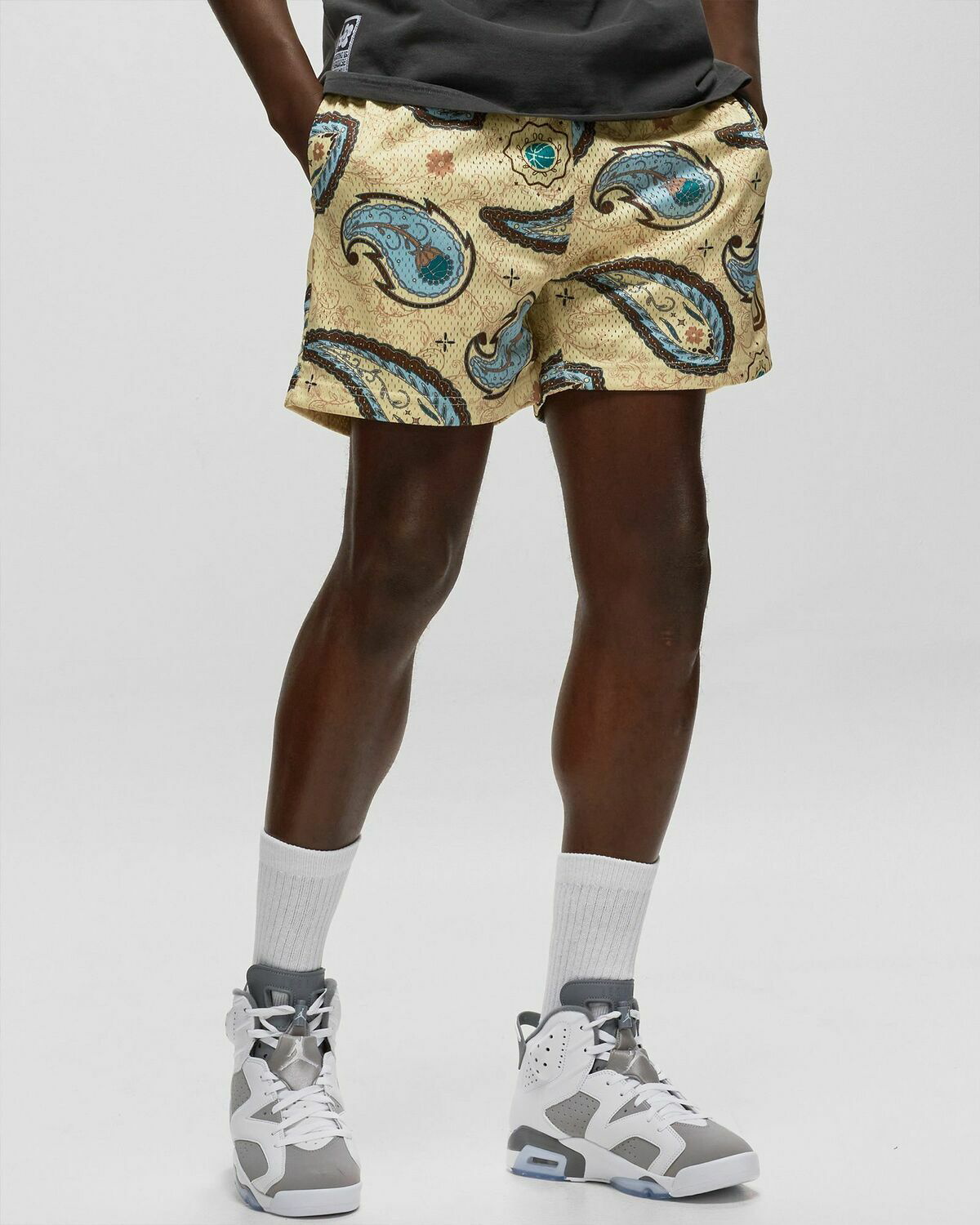 Overtime Paisley Hoops Shorts Blue/Beige - Mens - Sport & Team Shorts ...