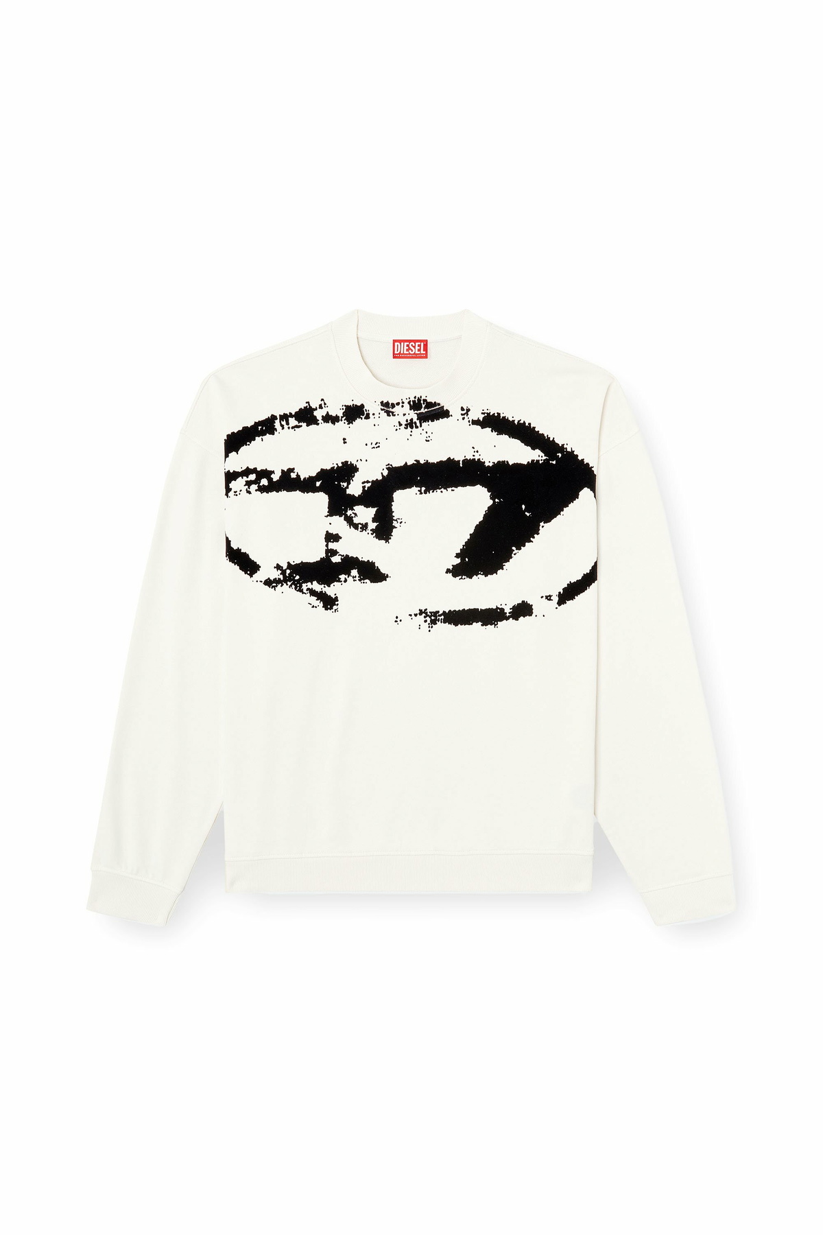 Diesel Sweatshirt with distressed flocked logo - Sweaters Mens in To Be ...
