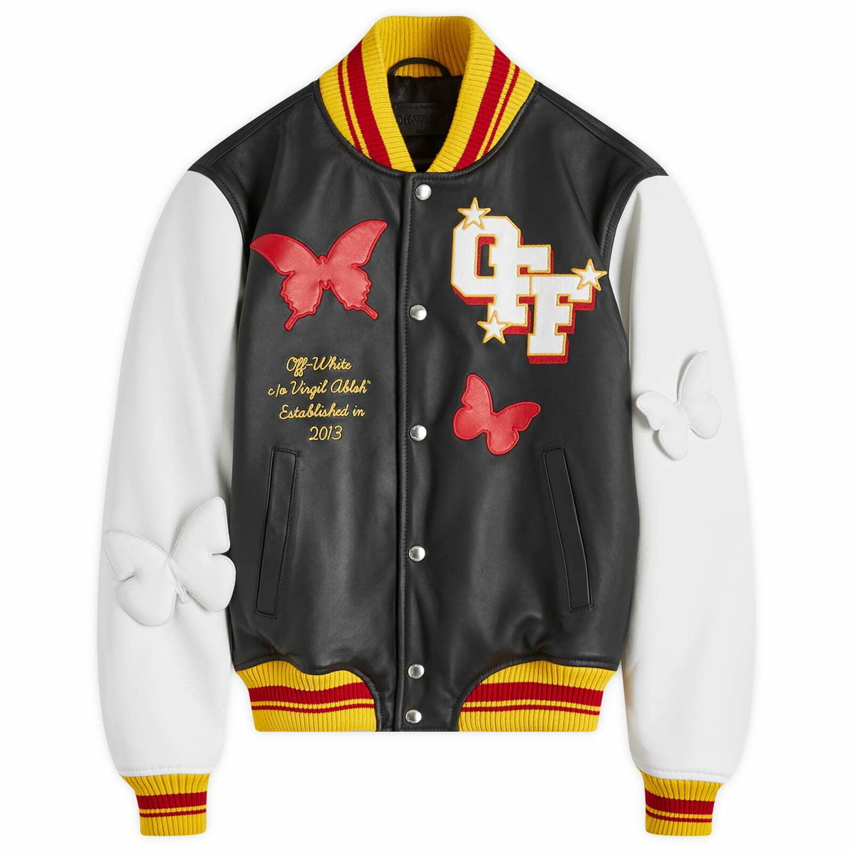 Off-White Women's Off White 2013 Leather Varsity in Black Off-White