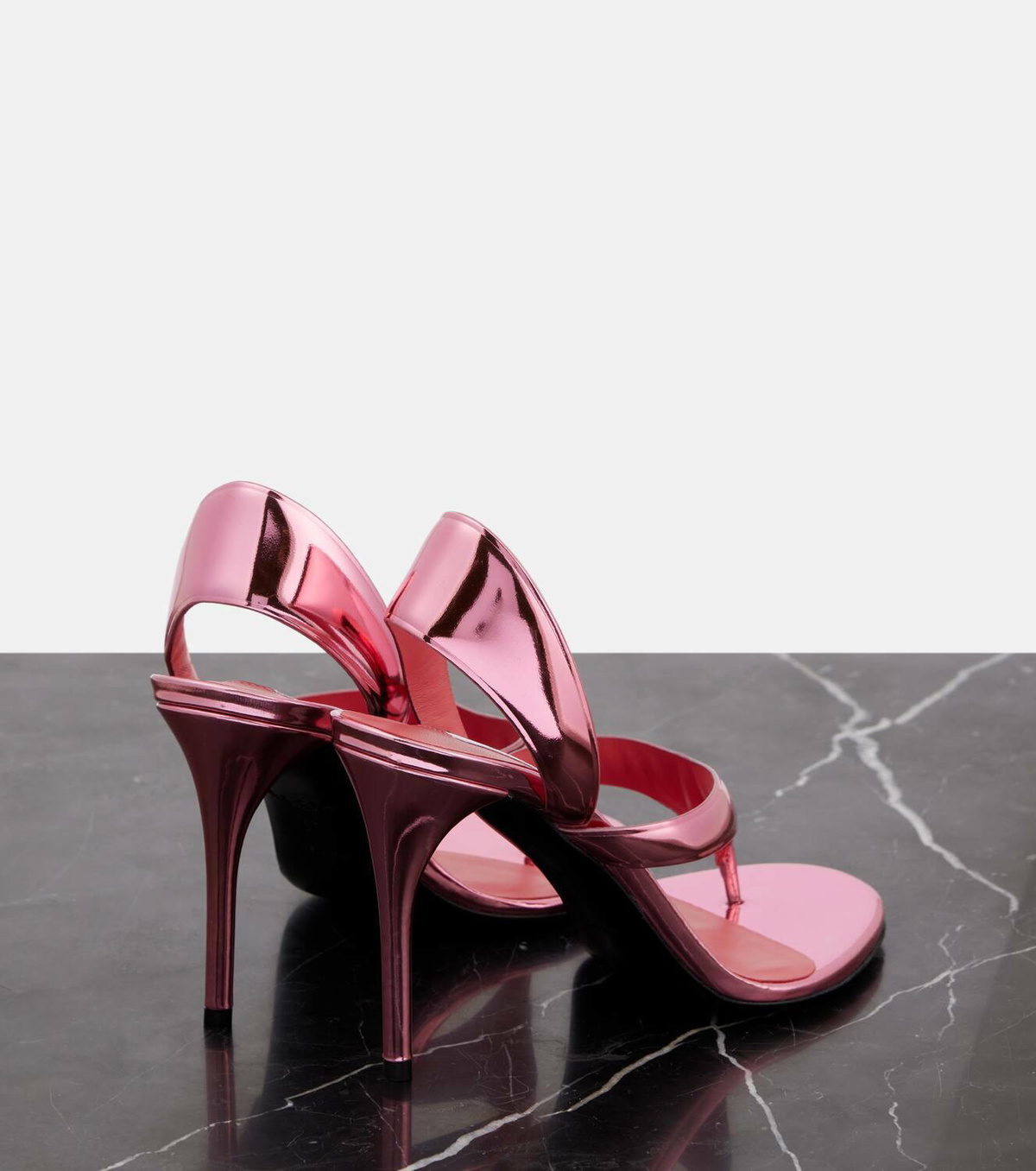 Alaïa Infradito 90 metallic leather sandals ALAÏA