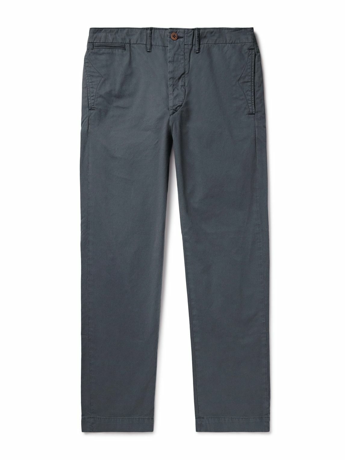 RRL - Officer's Slim-Fit Straight-Leg Cotton-Twill Chinos - Blue RRL