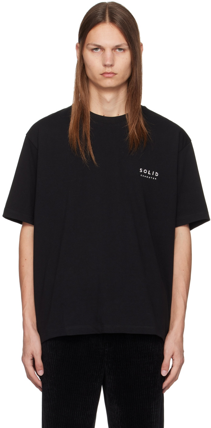 Solid Homme Black 'Commuter' T-Shirt Solid Homme
