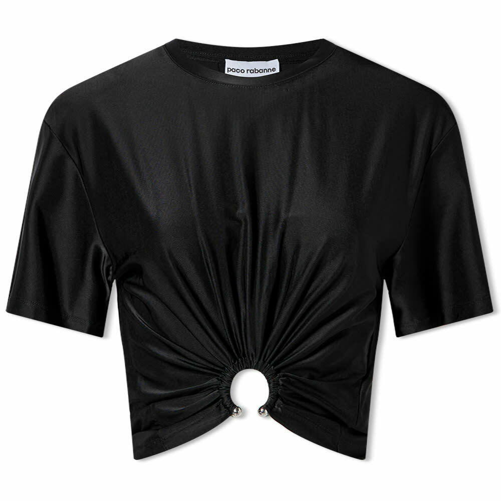 Paco Rabanne Women's Piercing Crop Top in Black Paco Rabanne